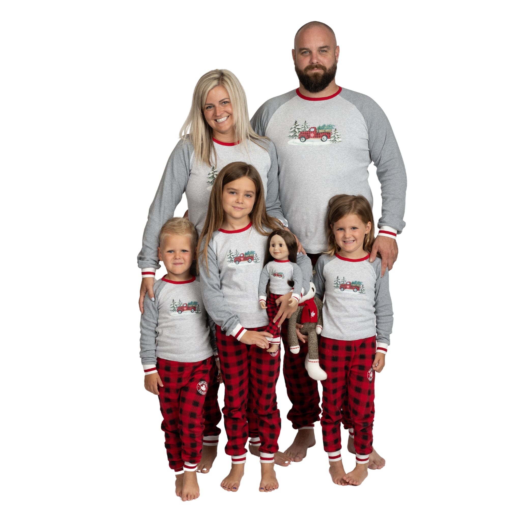 Matching Family Pajamas Festive Festive Farm Truck Design – Maplelea