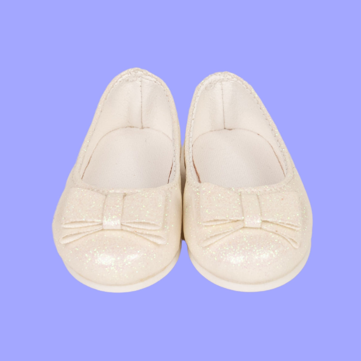 Mica Shimmery Shoes - White Sparkly Shoes for 18-inch Dolls – Maplelea