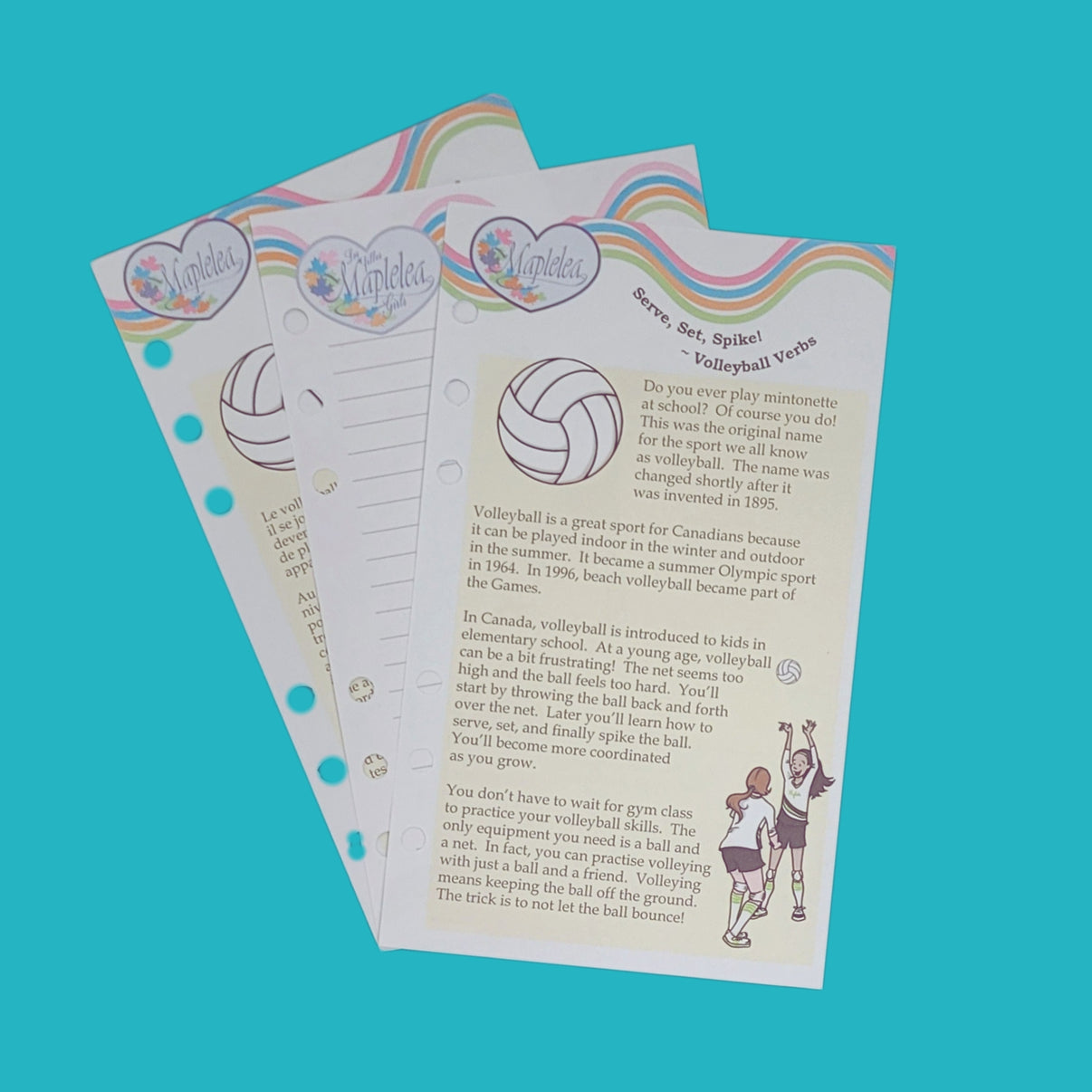 XKM90 Serve, Set, Spike Volleyball Uniform JOURNAL PAGES – Maplelea