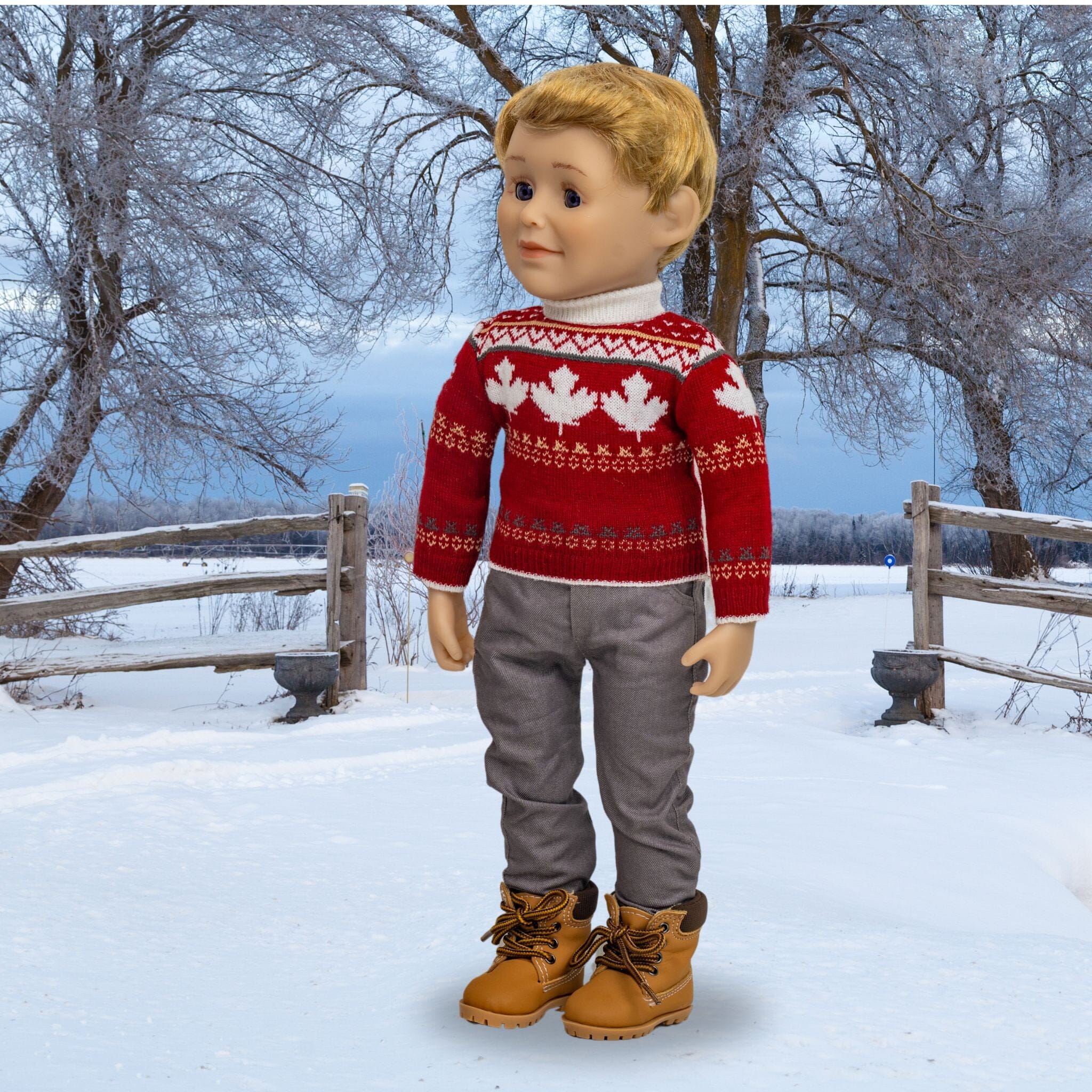 Maple Cabin Forest Set: Sweater & Jeans for 18-inch Doll – Maplelea